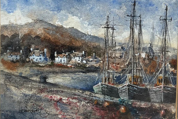ALAN MACDOUGALL. IN THE HARBOUR. Art - Drawings - Auctionet