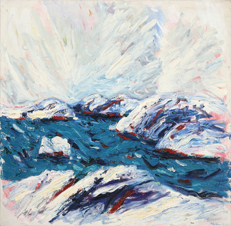 STIG WENNSTRÖM (född 1938). Öppet hav - havets vågor, signerad, olja på ...