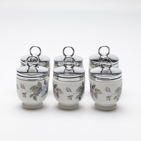 EGG COOKERS, 6 pcs, porcelain, "June Garland", Royal Worcester, second ...