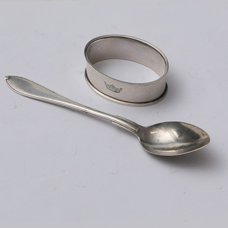 SERVETTRING och TESKED, silver, 1900-tal. Silver & Metall - Silver ...