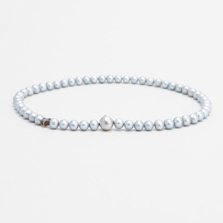 OLE LYNGGAARD. Pearl necklace, cultured pearls, clasp in 18k white gold ...
