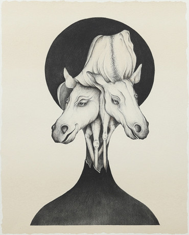 JEAN LOUIS MAURIN (FÖDD 1946). Composition with horse faces, lithograph ...