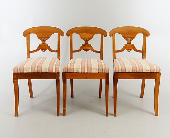 STOLAR, 3 st, Karl Johan, 1830/40-tal. Möbler - Fåtöljer & Stolar ...