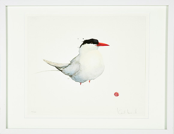 KARL MÅRTENS. Silver starling, color lithography, numbered 14/190 ...