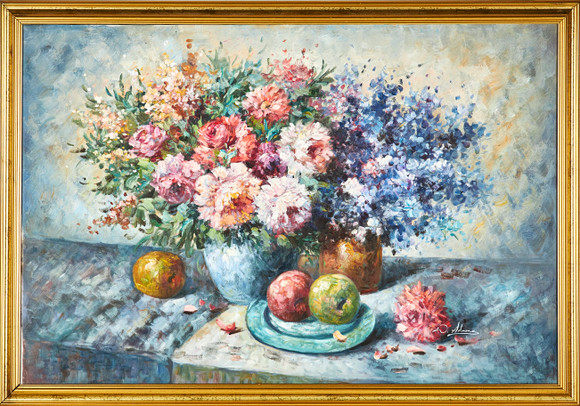 WALTER ADAMS. Flower still life, oil on canvas, signed W. Adams. Art ...