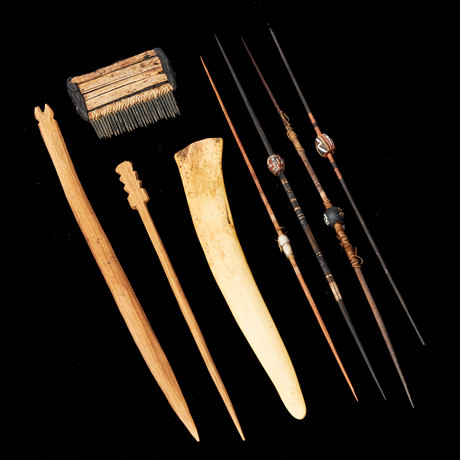 WEAVING TOOLS, 8 dlr, Chancay culture, ca 1000-1470 AD, Peru ...