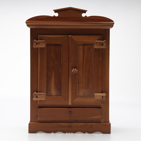 CABINET, Krikon, Småland handicraft, dated 1985, monogram signed ...