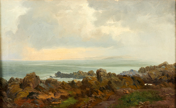 AUGUST HAERNING (1874-1961). Kustvy, signerad och daterad Aug. Hearing ...