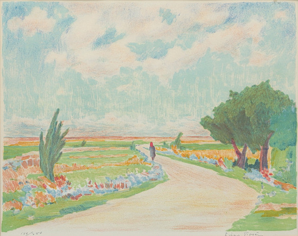 EINAR ROSÉN. Landscape motif, color lithograph, signed. Art ...
