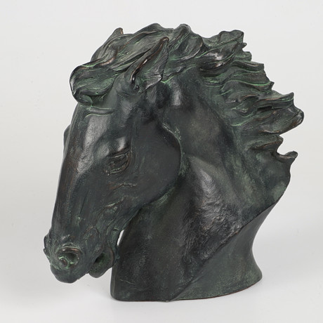 JAMES SPRATT. Skulptur, hästhuvud, målad keramik, Austin Sculptures ...
