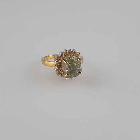 Ring with natural rod diamond, 14 kt. gold. Jewellery & Gemstones ...