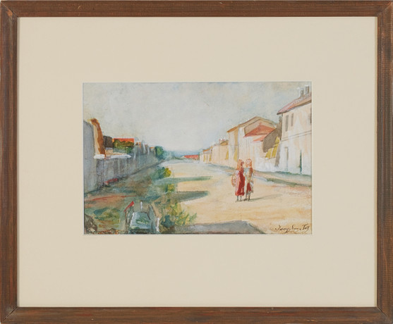 EMMA TOLL (1847-1917). motiv från Issy, akvarell på papper, signerad ...