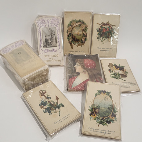 COLLECTION OF CARDS AND PRINTS OF FIRST COMMUNION, XIX CENTURY. Art ...
