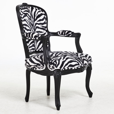 SILLÓN, mediados del siglo XX, estilo rococó, estructura pintada de ...