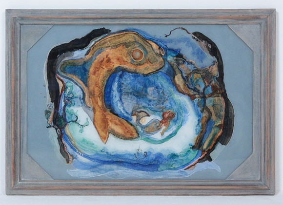 JUNIA SCHULLER. 'Sinbad on the Sea', reverse glass painting. Art ...