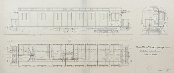 RITNING, järnvägsvagn för 2a och 3a klass, daterad 18 juli 1891, Malmö ...