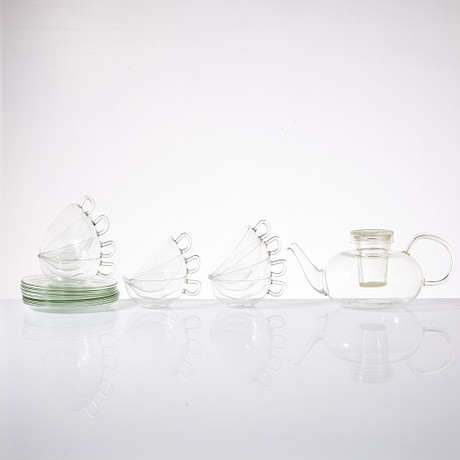 TEA SET, 12 parts, so-called Jena glass, the cups marked "Jenaerglas ...