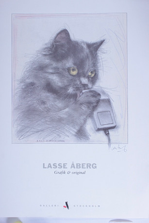 LASSE ÅBERG. Exhibition poster, offset print, signed. Art - Engravings ...