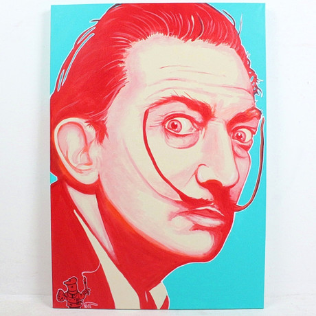 FLÖR. 'Red Dalí', 2022, akryl på duk. Konst - Måleri - Auctionet