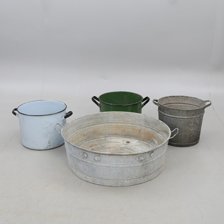 ZINKBALJA zinktunna samt 2st metalltunnor. Silver & Metall - Övriga ...