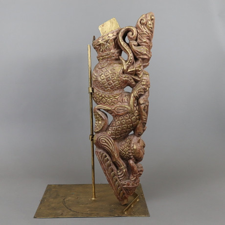 ANTIQUE wood carving "Makara", India, 19th century or earlier. Asiatica ...
