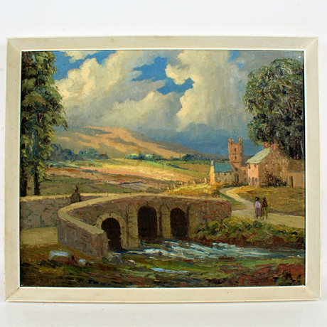 JOHN EDWARDS (BRITISH 20TH CENTURY) "PATHFINDER VILLAGE EXETER". Art ...