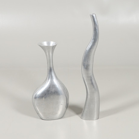 TWO CHROME METAL DECORATIVE SCULPTURES. Art - Sculptures & Bronzes ...