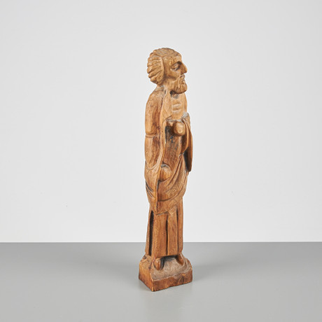 HANNES AUTERE (1888-1967). Figura bíblica, firmada, escultura en madera ...