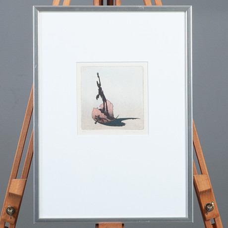 JAN MANKER. Color etching, signed, numbered PT and dated -77. Art ...