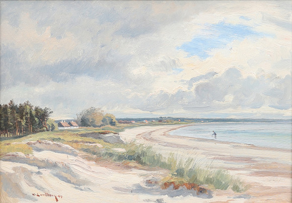 KARL LUNDBORG. Motif from Beddingestrand, oil on Board, signed and ...