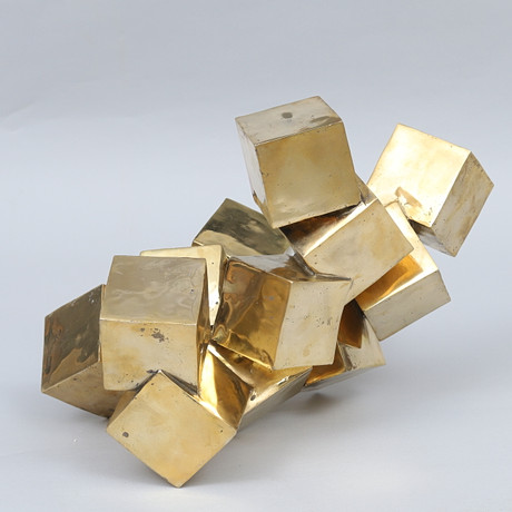 ANDREAS WARGENBRANT. "Cubes II", guldpatinerad brons, brickmärkt W och numrerad 12/99. Konst ...