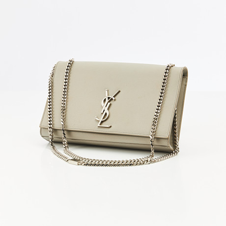 YVES SAINT LAURENT, "Kate Medium", shoulder bag in gray caviar leather ...