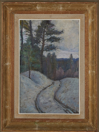 PER SUNDBERG (1887-1968). Vintermotiv, signerad, signerad P Sundberg ...