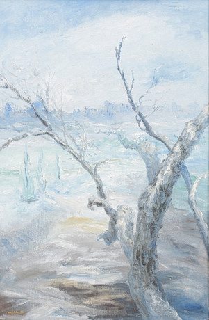 STURE AXELSSON. "Om vinteren", oil on Board, signed. Art - Paintings ...