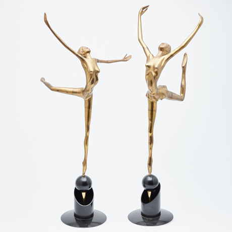 Two figures / sculptures, ballet dancers, brass (2). Art - Sculptures ...