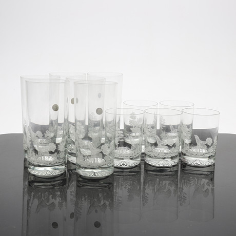 GROGG/WHISKEY GLASS, 11 parts, Poland, 20th century. Glass - Utility ...