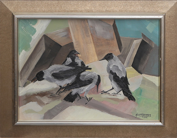 EILERT NORMAN. OLJA på pannå, signerad, 1968. Konst - Måleri - Auctionet