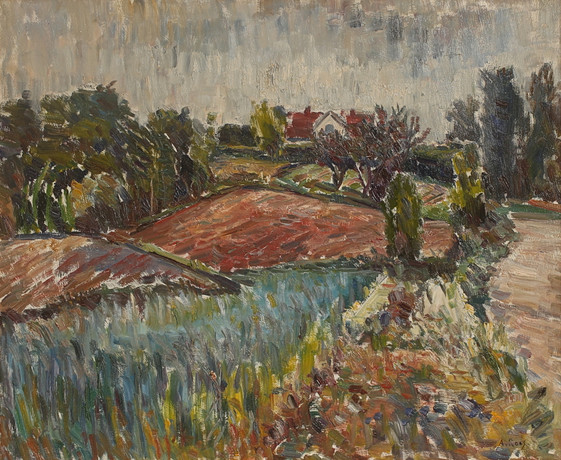 ALEXANDER ROOS. Olja på pannå, signerad. Konst - Måleri - Auctionet