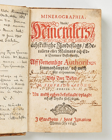 FORSIUS MINEROGRAPHIA 1643. Books, Maps & Manuscripts - Books - Auctionet