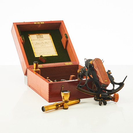 HENRY HUGHES, "Husun", sextant med tillbehör, England, 1930-tal, delvis ...
