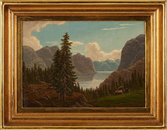 ERIK WESTERLING. Trondheim, fjord, oil on canvas, signed Westerling ...