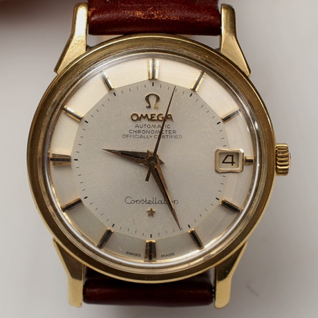 ARMBANDSUR, Omega Constellation Automatic Chronometer, "Pie-Pan", guld ...