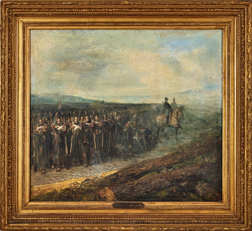 JOSEPH NAVLET. "La Garde Imperiale", olja på pannå, 80 x 89 cm. Konst ...