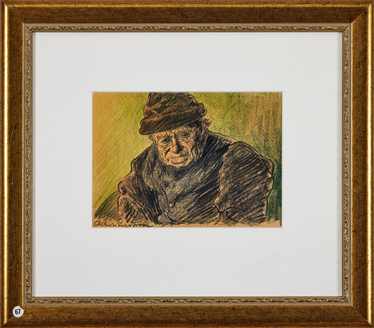 ALBERT ENGSTRÖM. "Gammal gubbe med pälsmössa". Konst - Teckningar ...