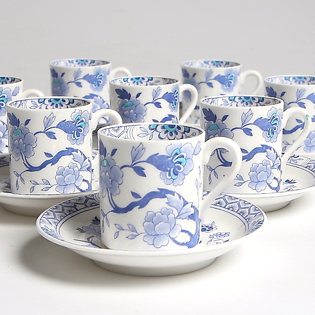 MOCCA CUPS and DISHES, 23 parts, bone china, Tuscan, England. Ceramics ...