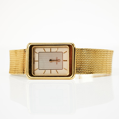OMEGA, wristwatch, quartz, original bracelet, 18k gold, Swedish ...