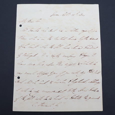 WELLINGTON (ARTHUR WELLESLEY 1ST DUKE, 1769-1852) AUTOGRAPH LETTER TO ...