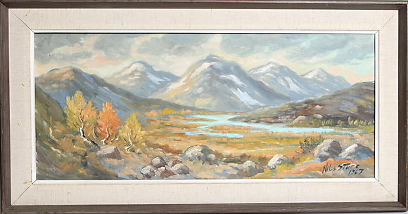 NILS STURE. "Anarisfjällen", oil on Board, double painting, signed. Art ...