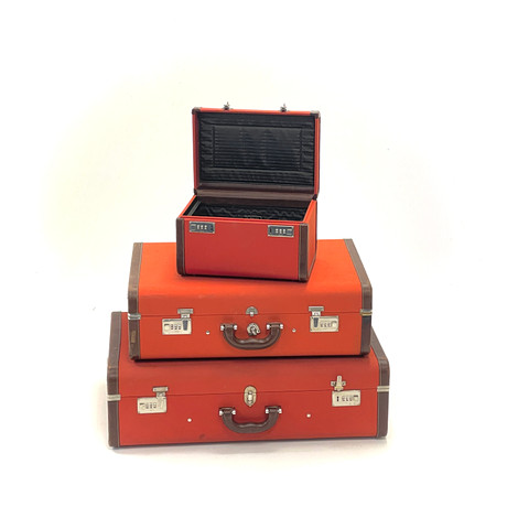 SET OF THREE PRADA ORANGE/TERRACOTTA TRUNKS. Vintage & Designer Fashion ...