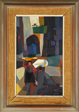 JERRY ROUPÉ. Figurkomposition, olja på pannå, signerad och daterad ...